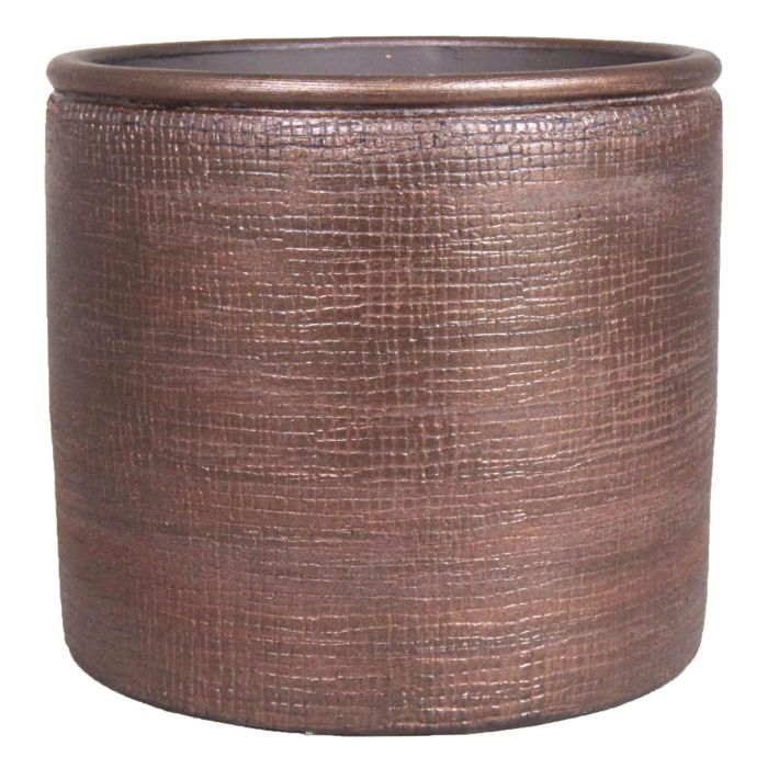 Fioriera in ceramica SAHIN con grano, rame, 22cm, Ø24cm